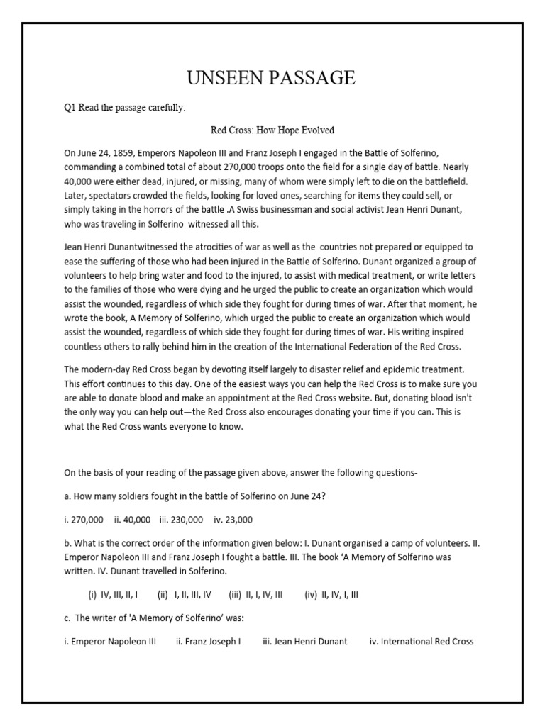 Unseen Passage 3 | PDF