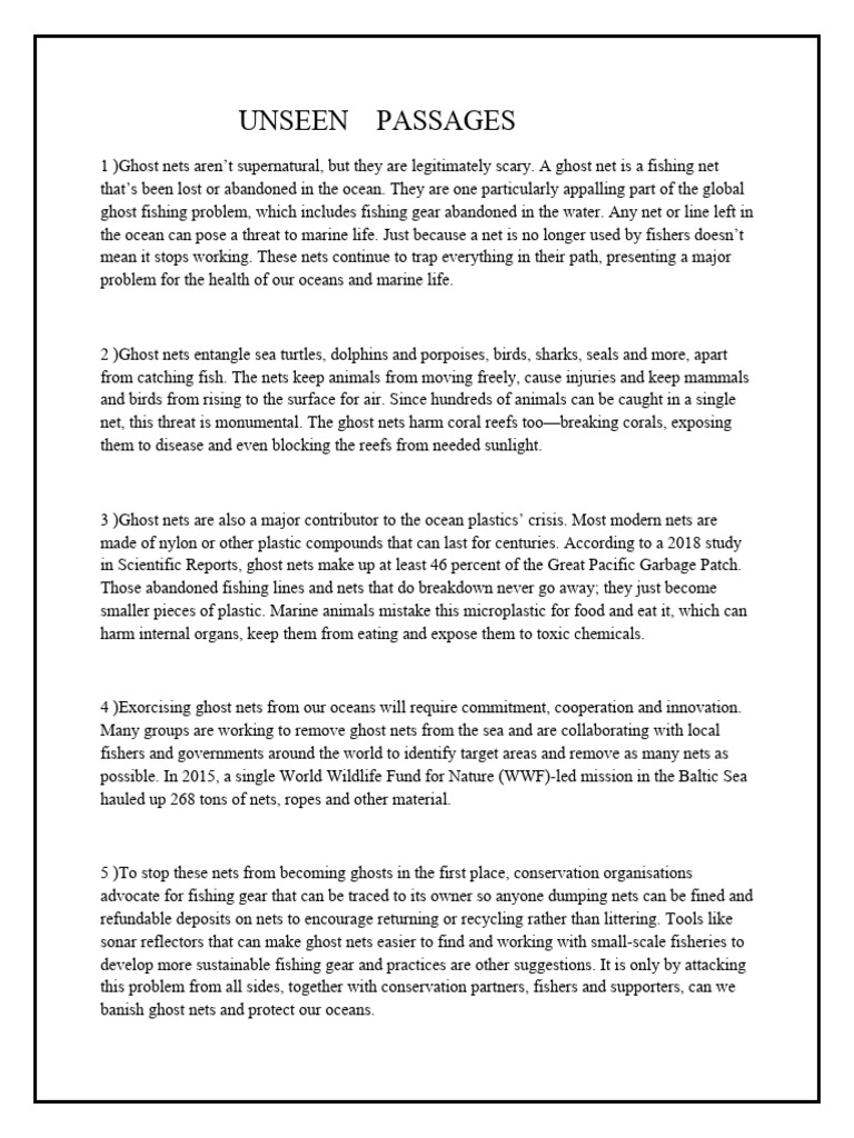 Unseen Passages 1 | PDF