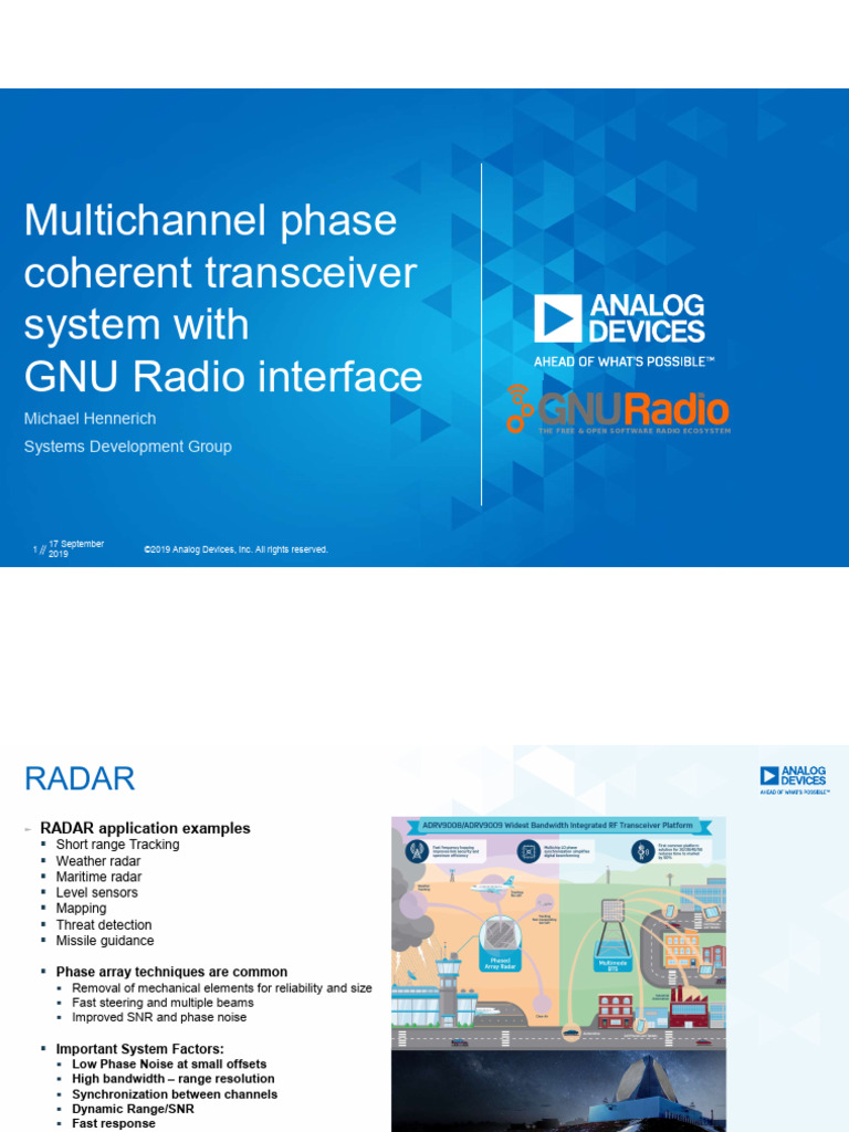 Michael Hennerich - Multichannel Phase Coherent System | PDF | Signals Intelligence | Radar