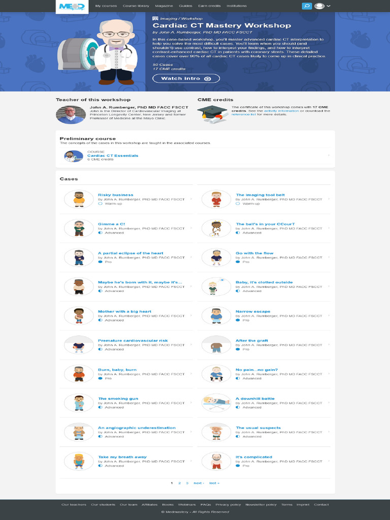 Cardiac CT Mastery Workshop1 | PDF