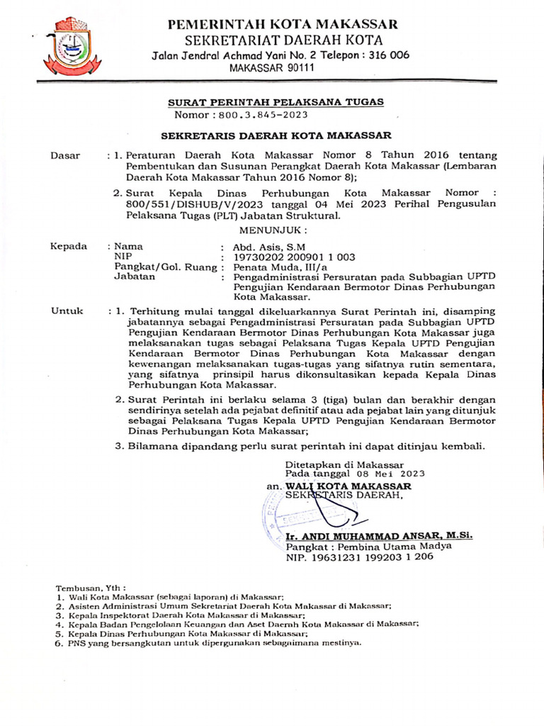 SK PLT Abd Asis 08 Mei 2023 | PDF