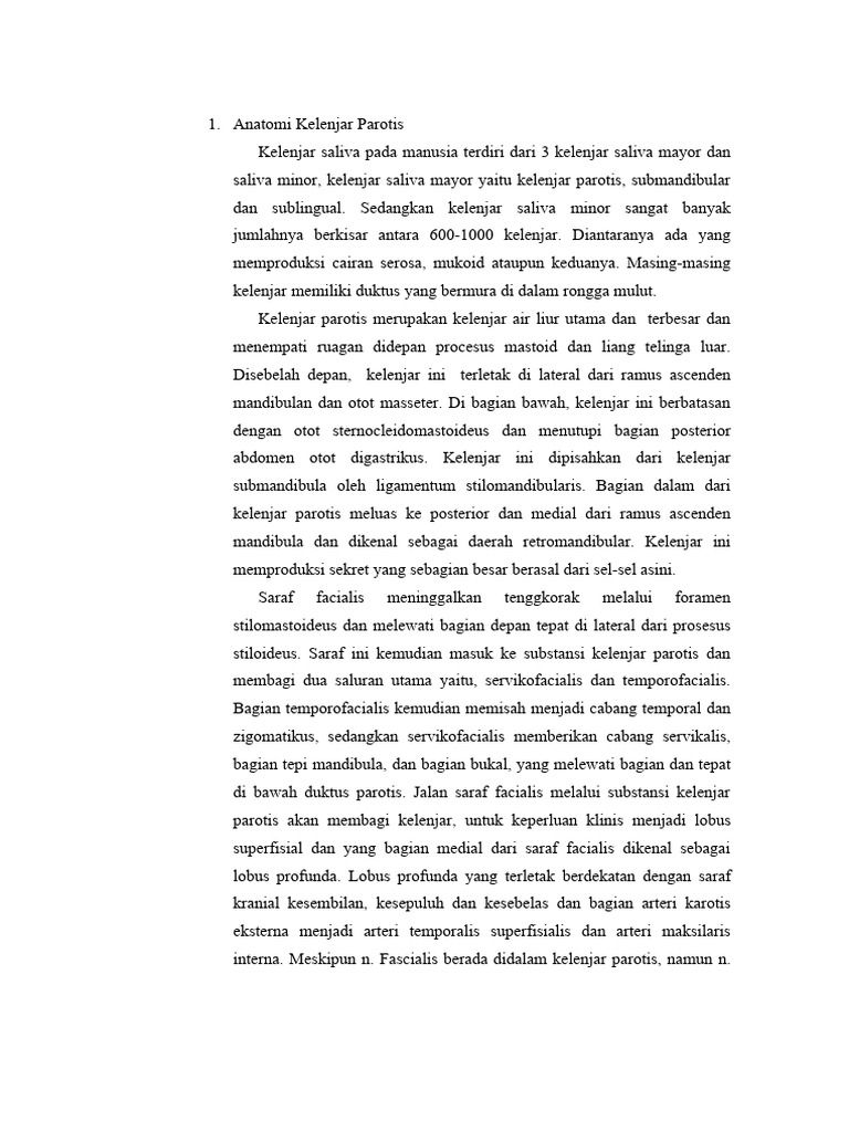 Anatomi dan Fisiologi Kelenjar Parotis | PDF