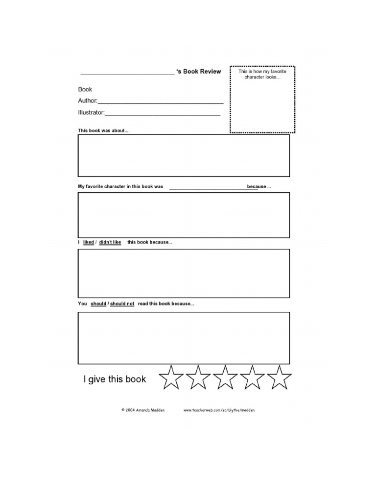 Book Review Template | PDF