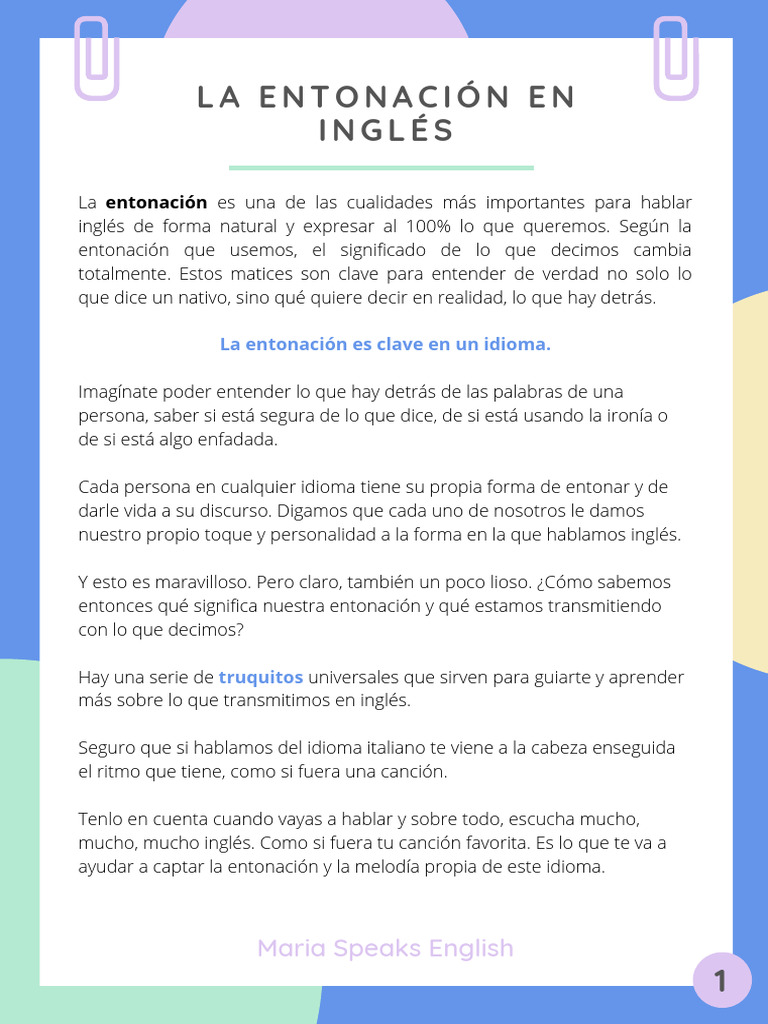 La Entonacion | PDF