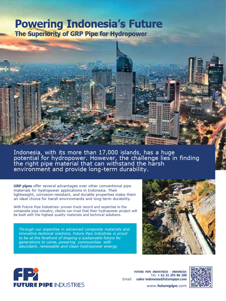Hydropower Indonesia Flyer v22 - 230614 - 122547 | PDF | Pipe (Fluid Conveyance) | Corrosion