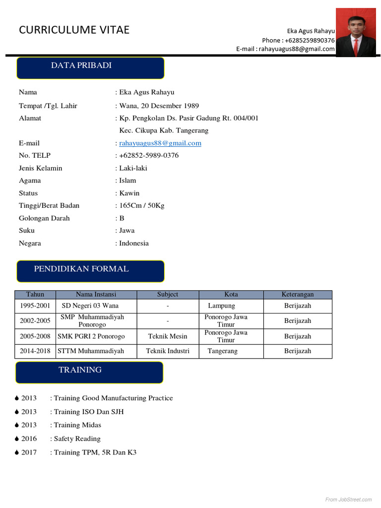 Eka Agus Rahayu CV | PDF