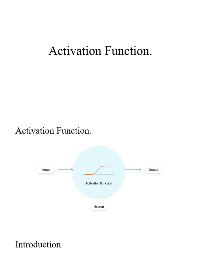 Activation Function | Download Free PDF | Artificial Neural Network | Function (Mathematics)
