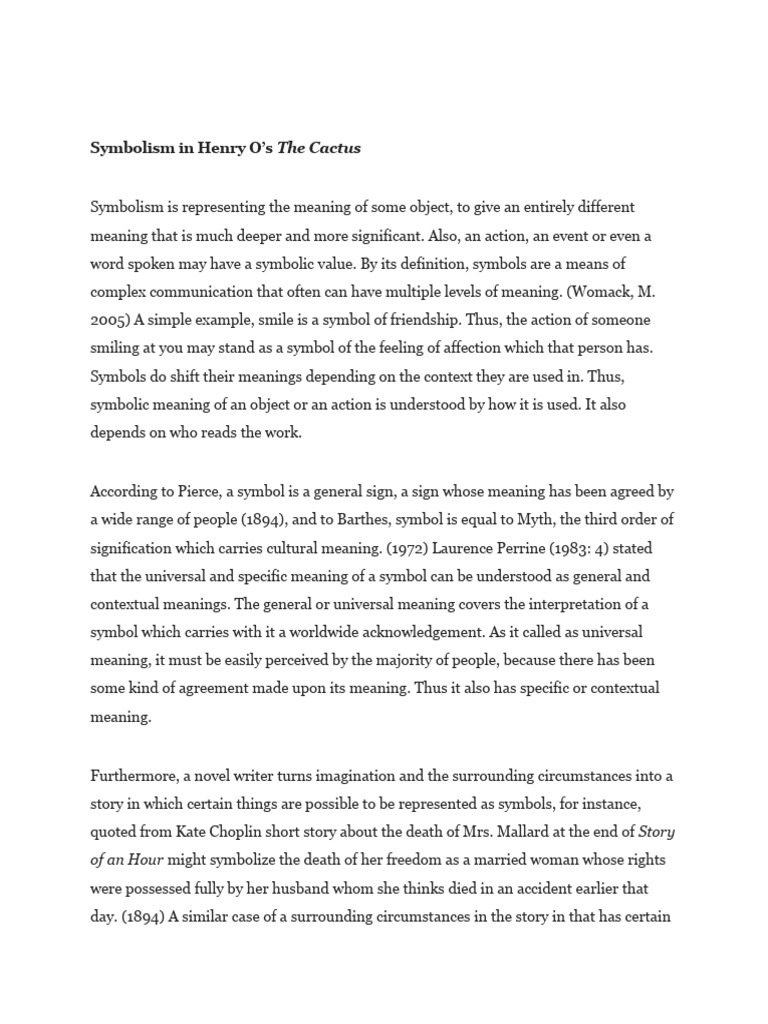 Symbolism in Henry O | PDF | Symbols | Narration