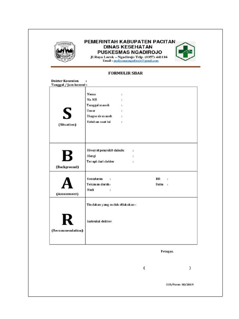 Lembar SBAR | PDF