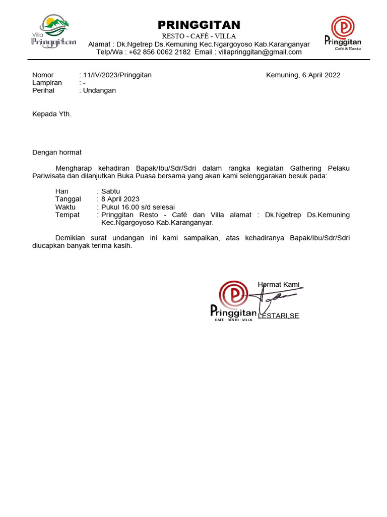 Undangan Gathering | PDF