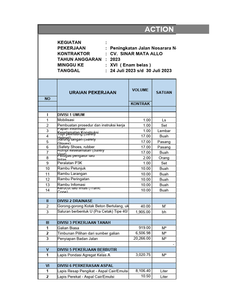 Contoh Action Plan Scm | PDF