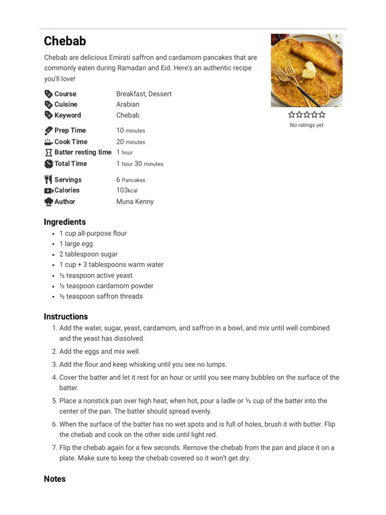 Chebab - Munaty Cooking | PDF