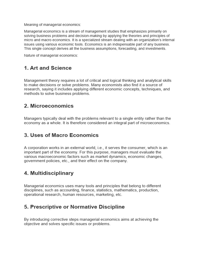Managerial Economics Assignment | PDF
