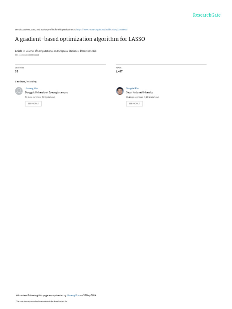 A_gradient-based_optimization_algorithm_for_LASSO | PDF