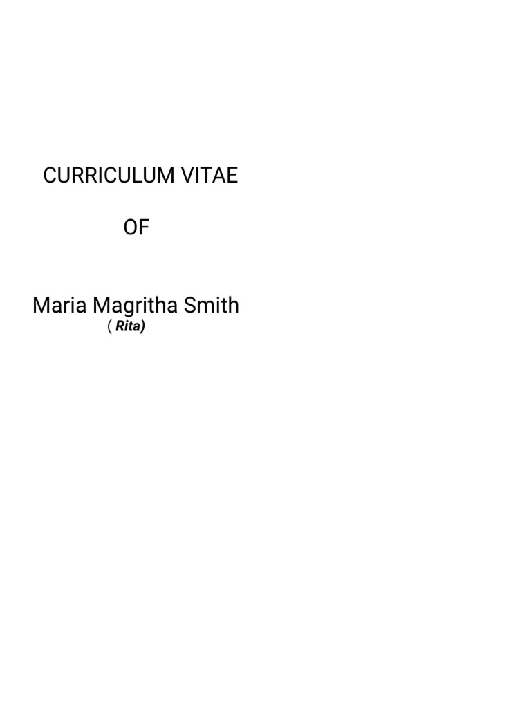 Rita Smith CV | PDF