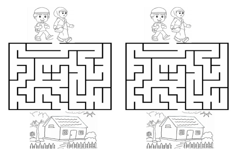 Maze Ke Rumah Dan Mewarnai | PDF