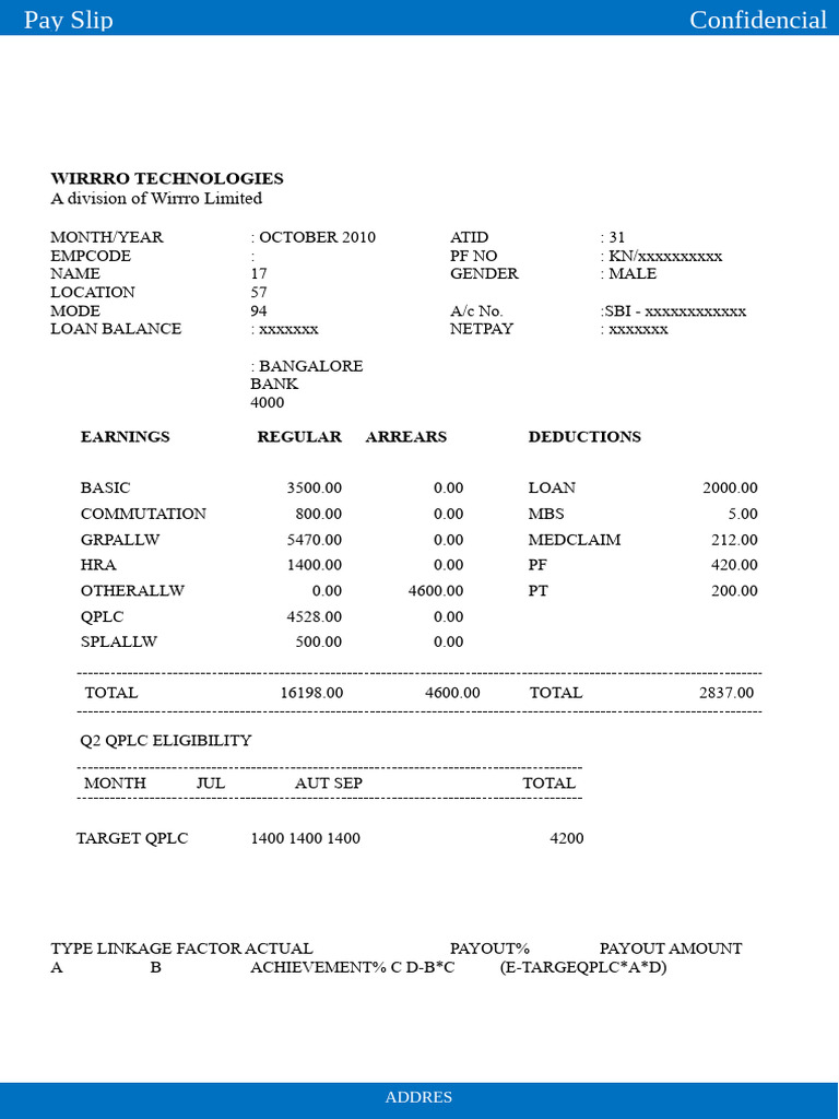 17 Salary - Slip - Format - For - It - Company | PDF