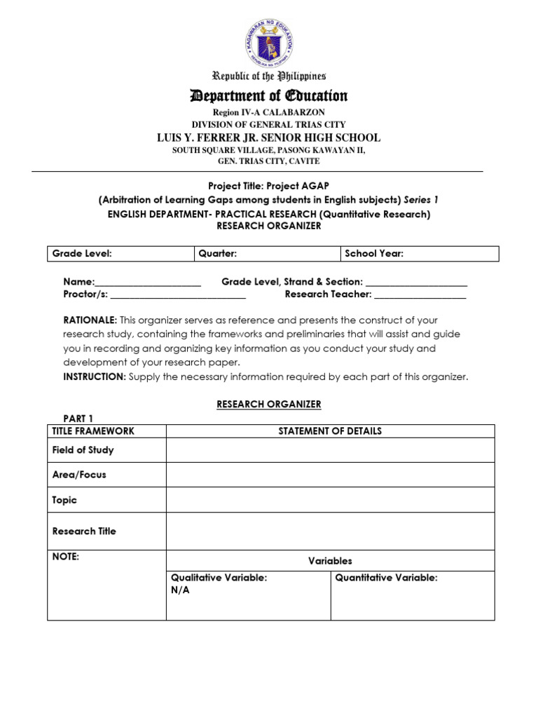 Research-Organizer PR2 | PDF | Inquiry | Learning