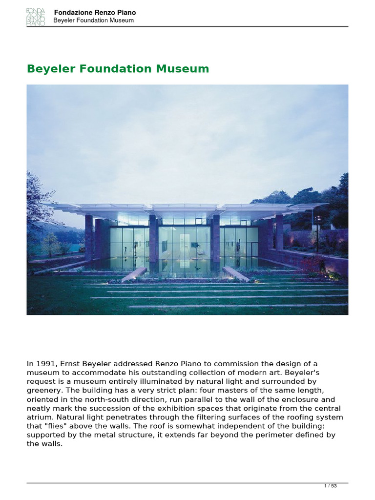 Beyeler Foundation Museum | PDF