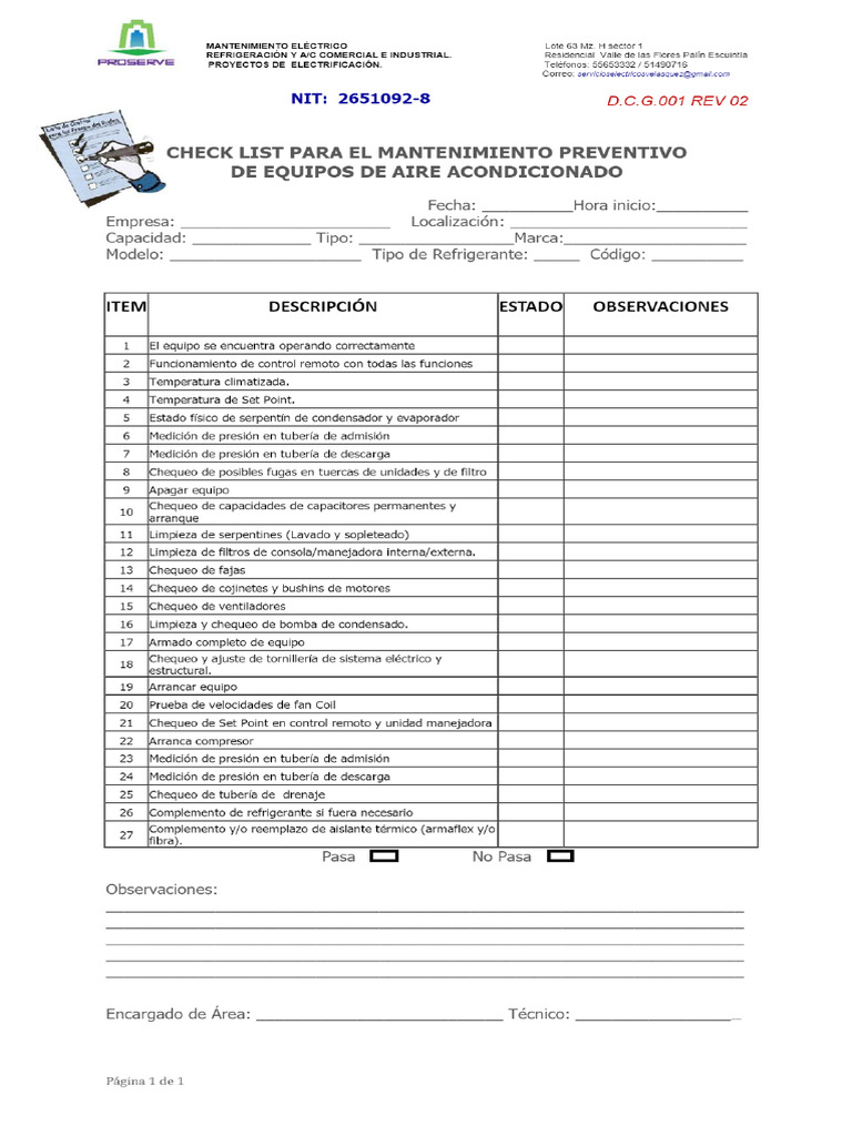 Check List 002 | PDF