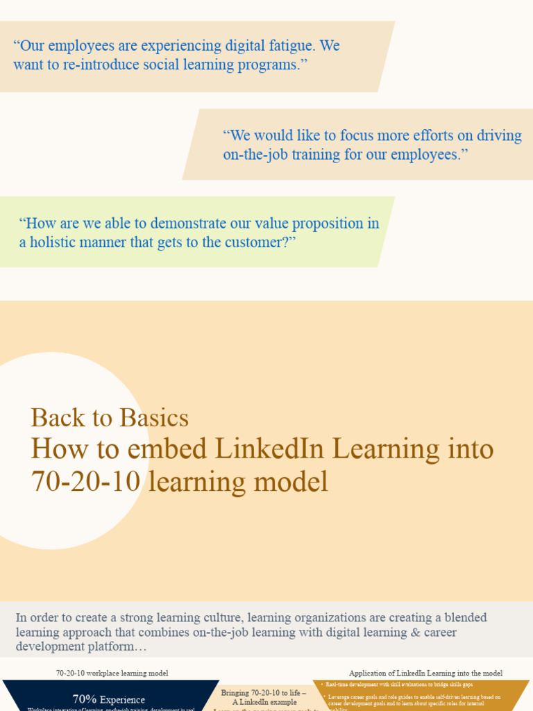 Blended Learning + 70-20-10 Model With LinkedIn Learning (1) | PDF ...