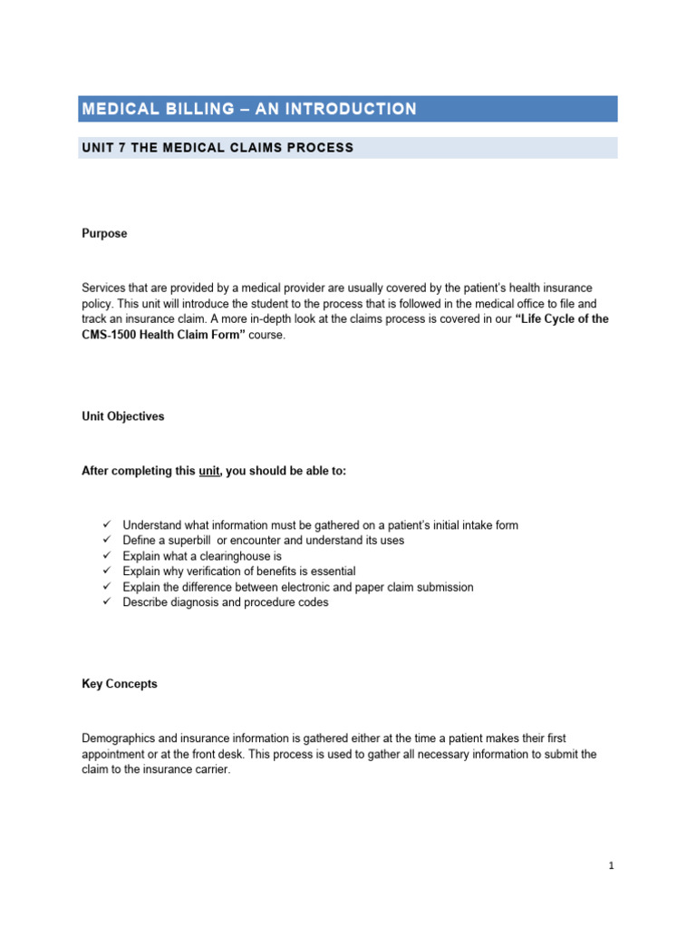 Introduction to Medical Claims Process | PDF | Electronic Health Record ...