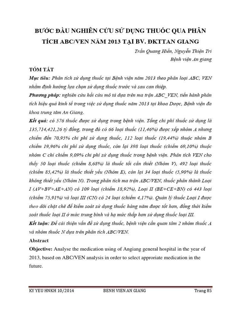 Phân Tích ABC Ven | PDF