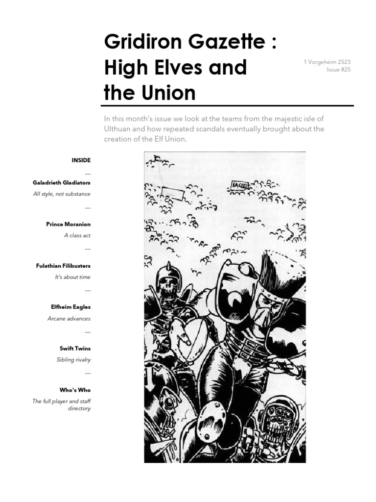 Elven Union: Blood Bowl Insights | PDF
