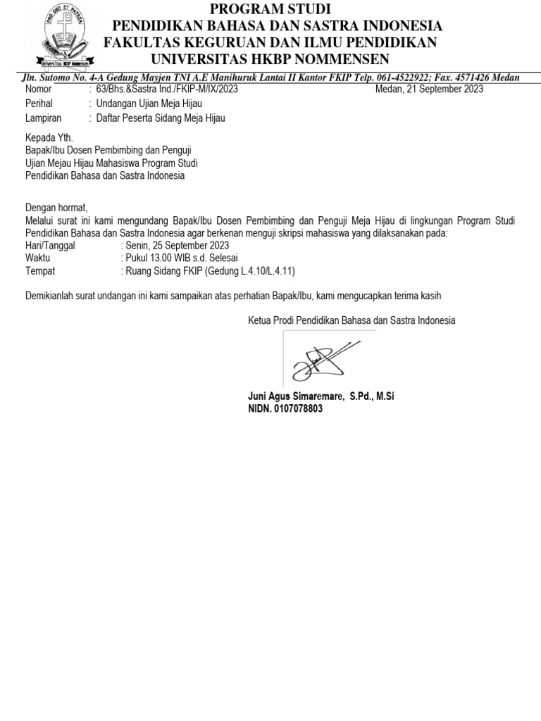 Undangan Sidang Meja Hijau 25 September 2023 - 230921 - 182556 | PDF