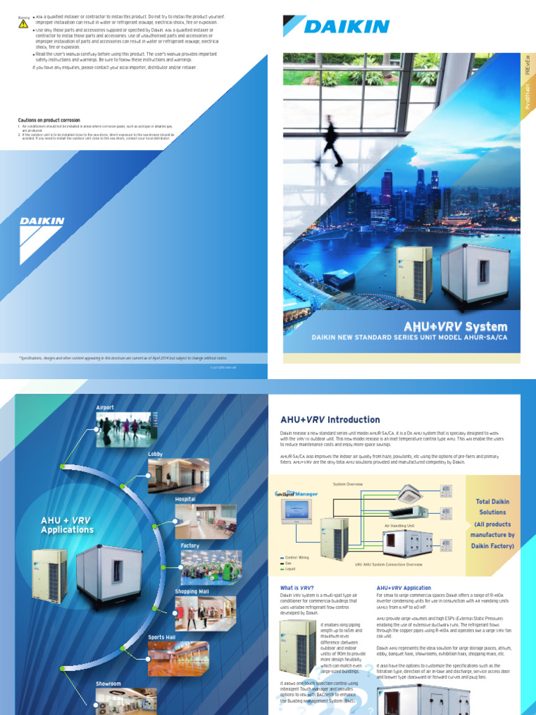 AHU + VRV Daikin New Brochure | PDF