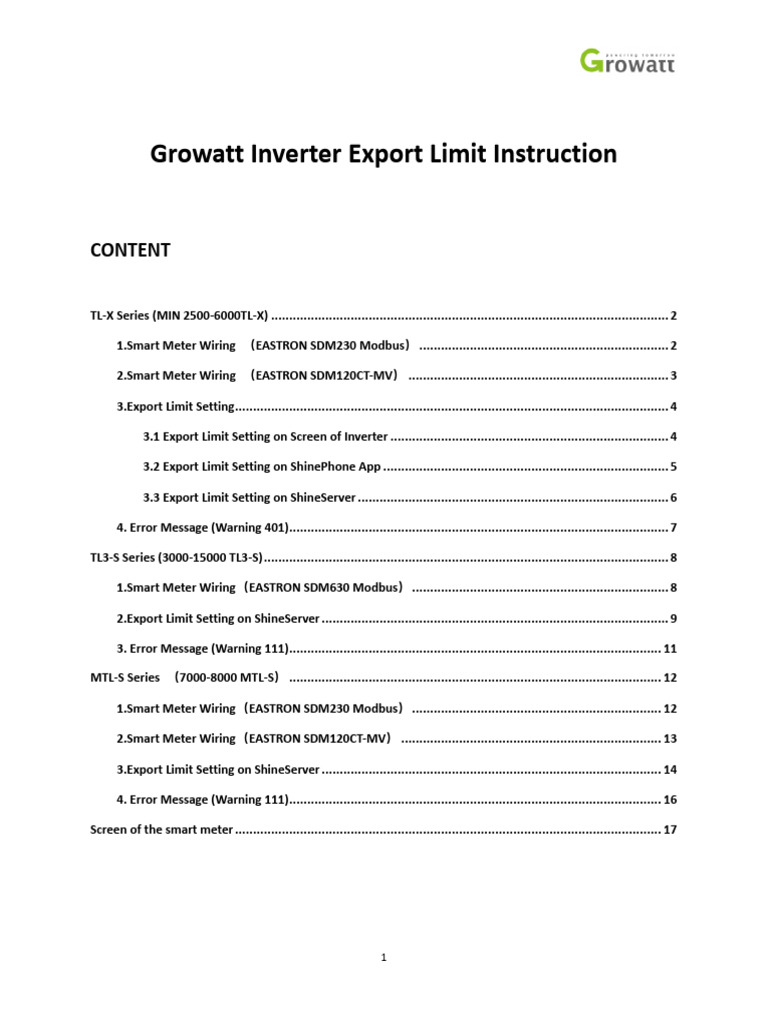 Growatt Inverter Export Limit Instruction202011 | PDF | Electrical ...