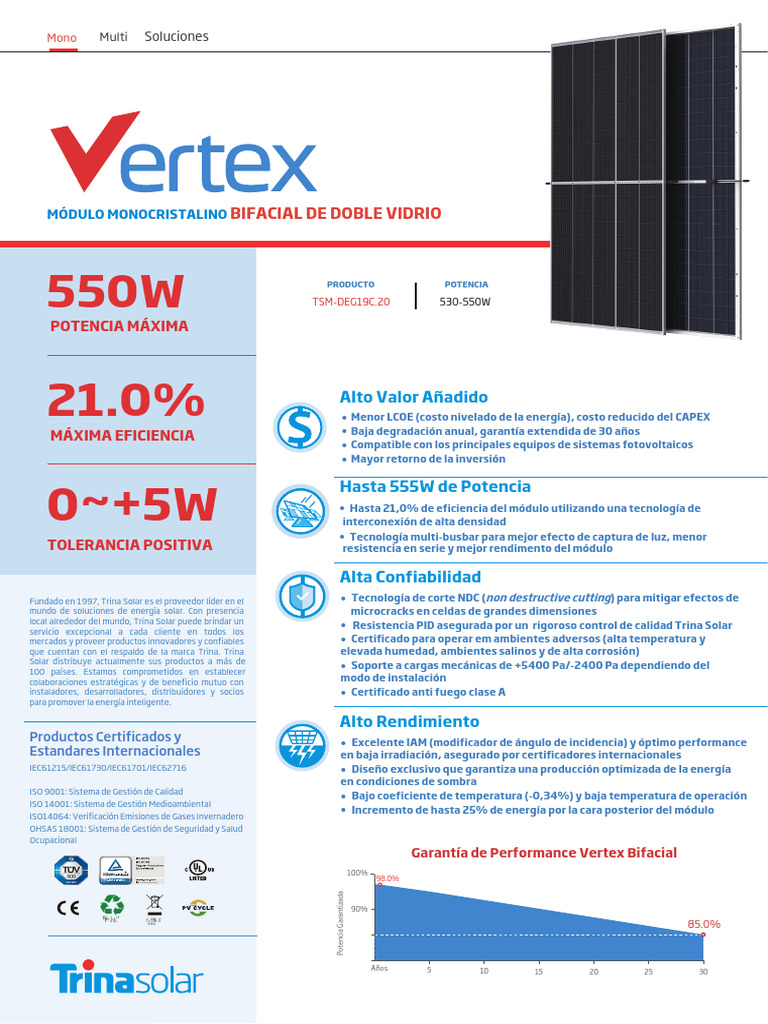 LAC Datasheet Vertex550W DEG19C.20 2020A | PDF | Sistema fotovoltaico ...