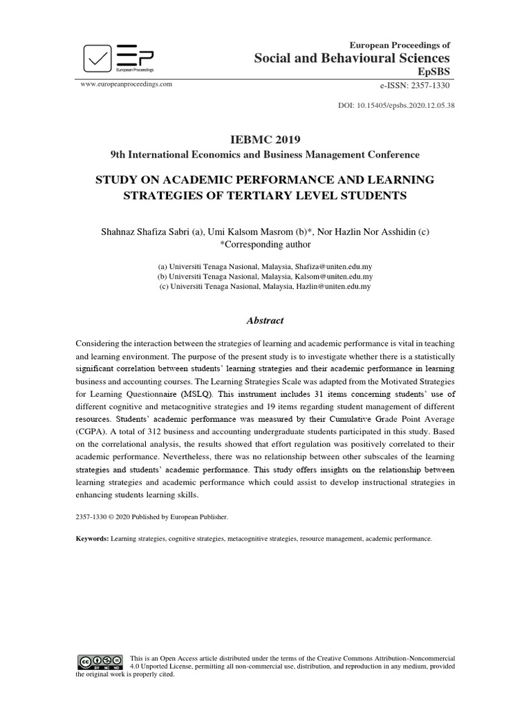 Learning Strategies Impact on Student Performance | PDF