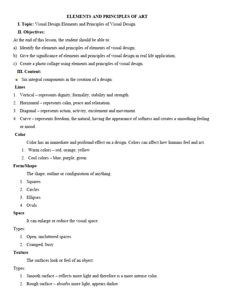 Elements and Principles of Art | PDF