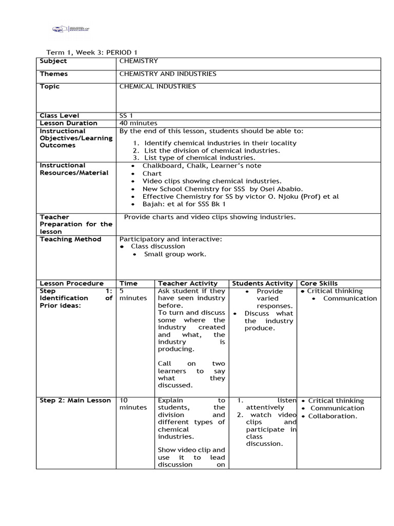 Chemistry Ss 1 Week 3 | PDF