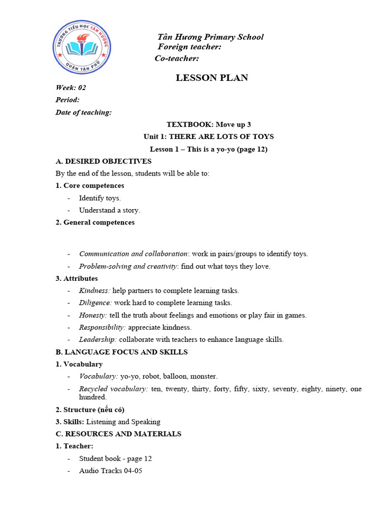 Grade 3 Th Unit 1 L1 Pdf Toys Teachers