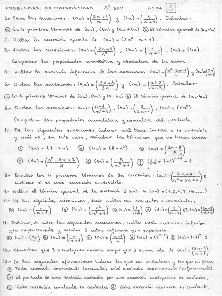 Ejercicios 3 Bup | PDF