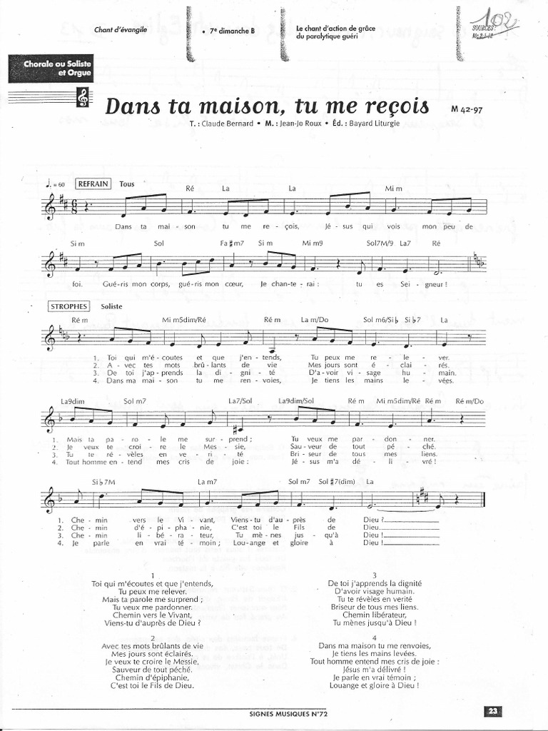 Dans Ta Maison Tu Me Recois | PDF