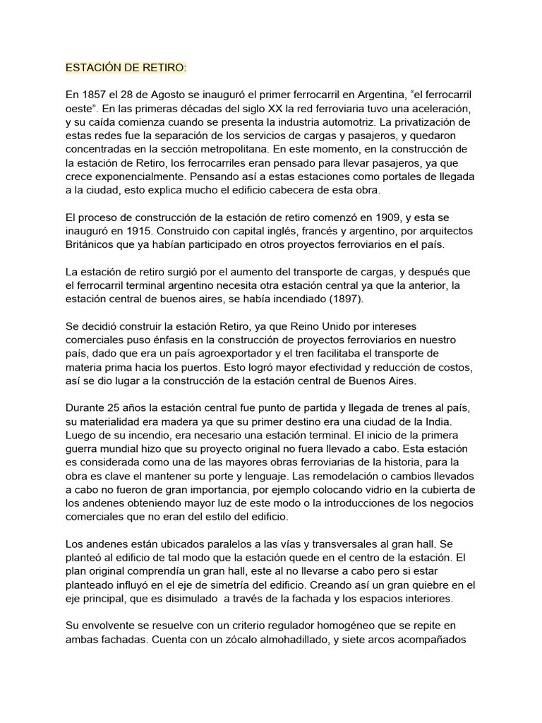 Estación de Retiro | PDF