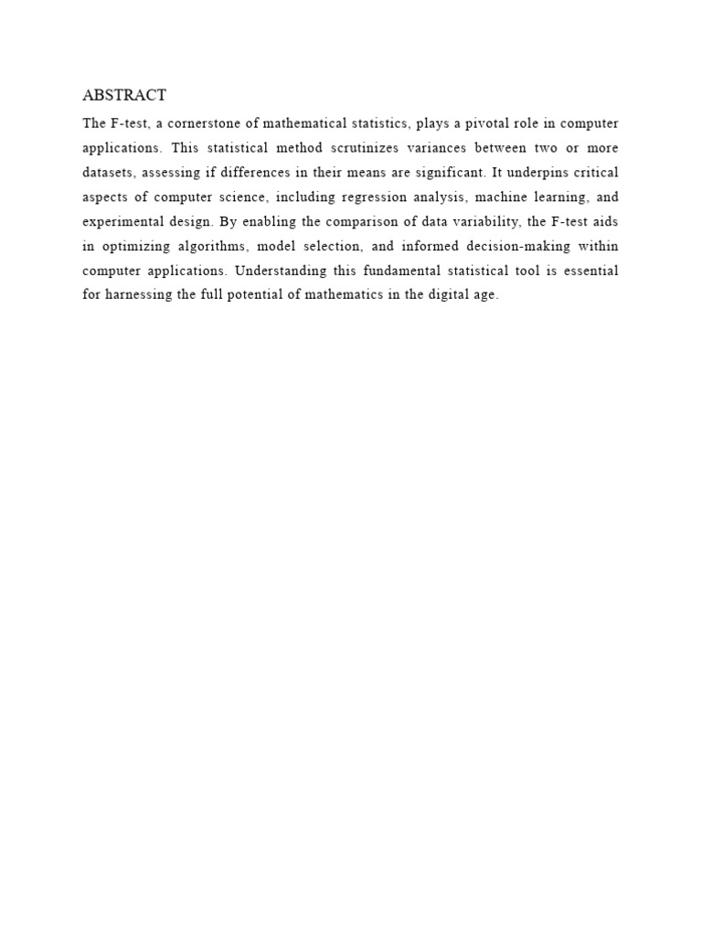 F Test Pdf F Test Analysis Of Variance 6063
