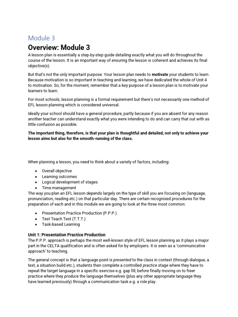 TEFL NOTES MODULE 3 | PDF