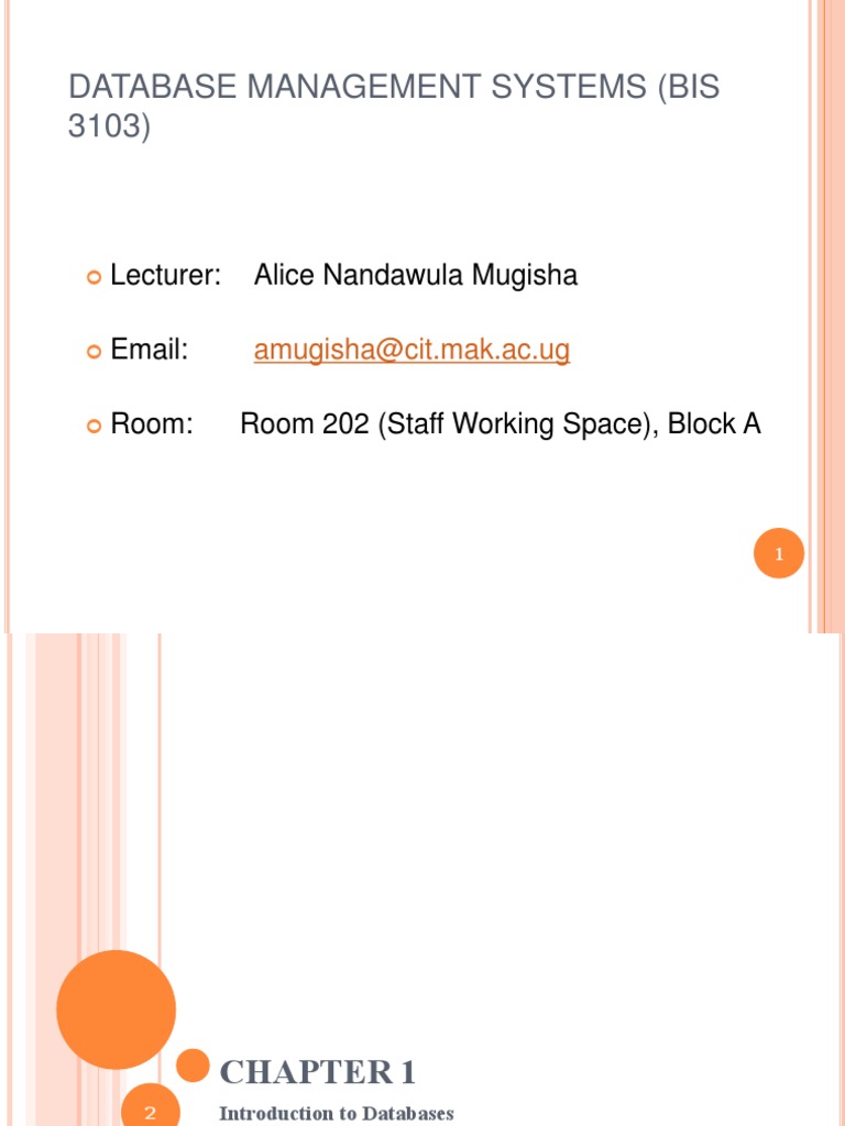 Lec 1 Introduction To Databases Pdf Databases Areas Of Computer Science