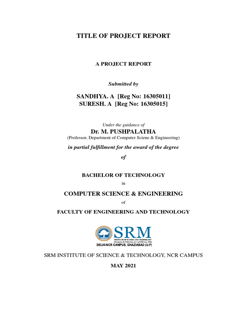 SRM_Project_Report_format | PDF