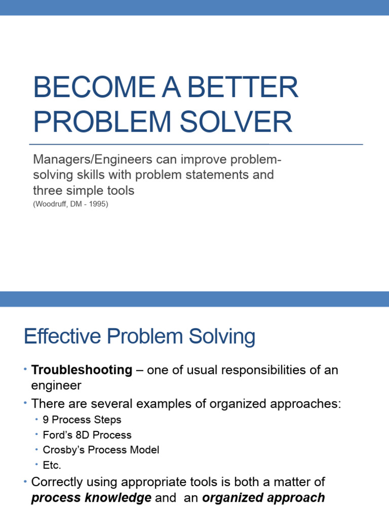 Become A Better Problem Solver | PDF