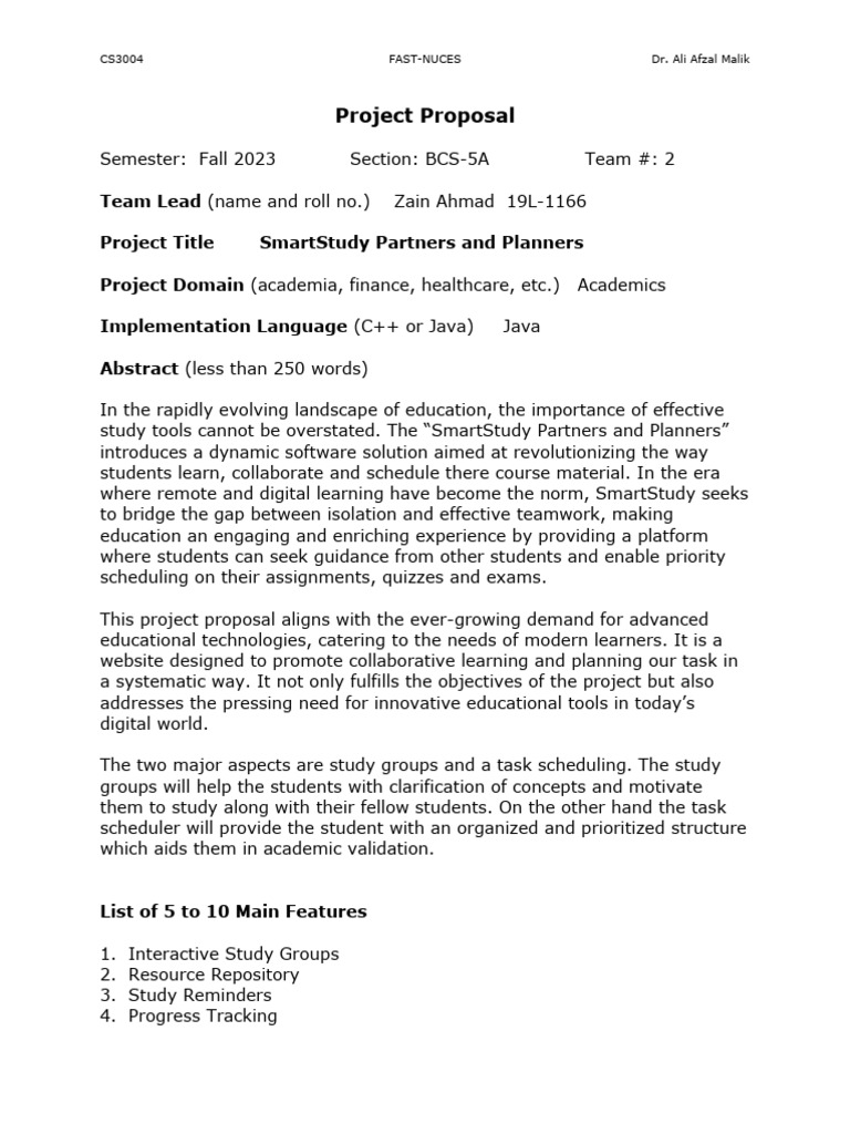 Project Proposal Template | PDF