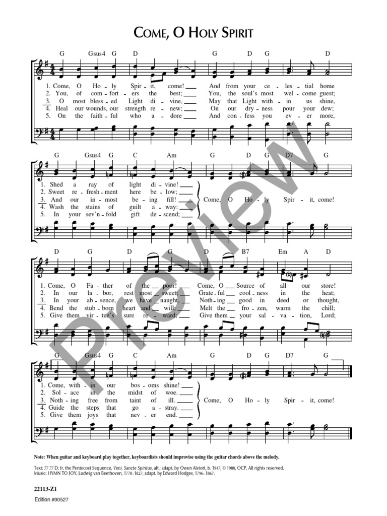 Come o Holy Spirit | PDF | Pentecost
