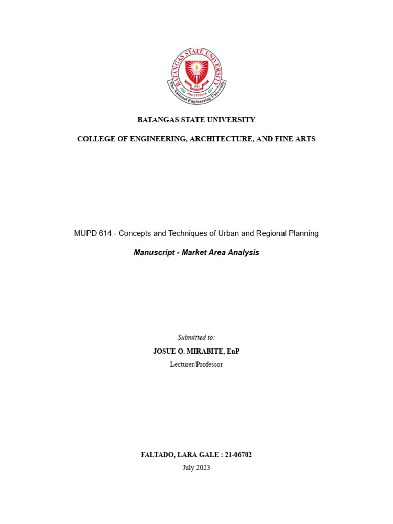 Market Area Analysis PDF Demand Economic Equilibrium