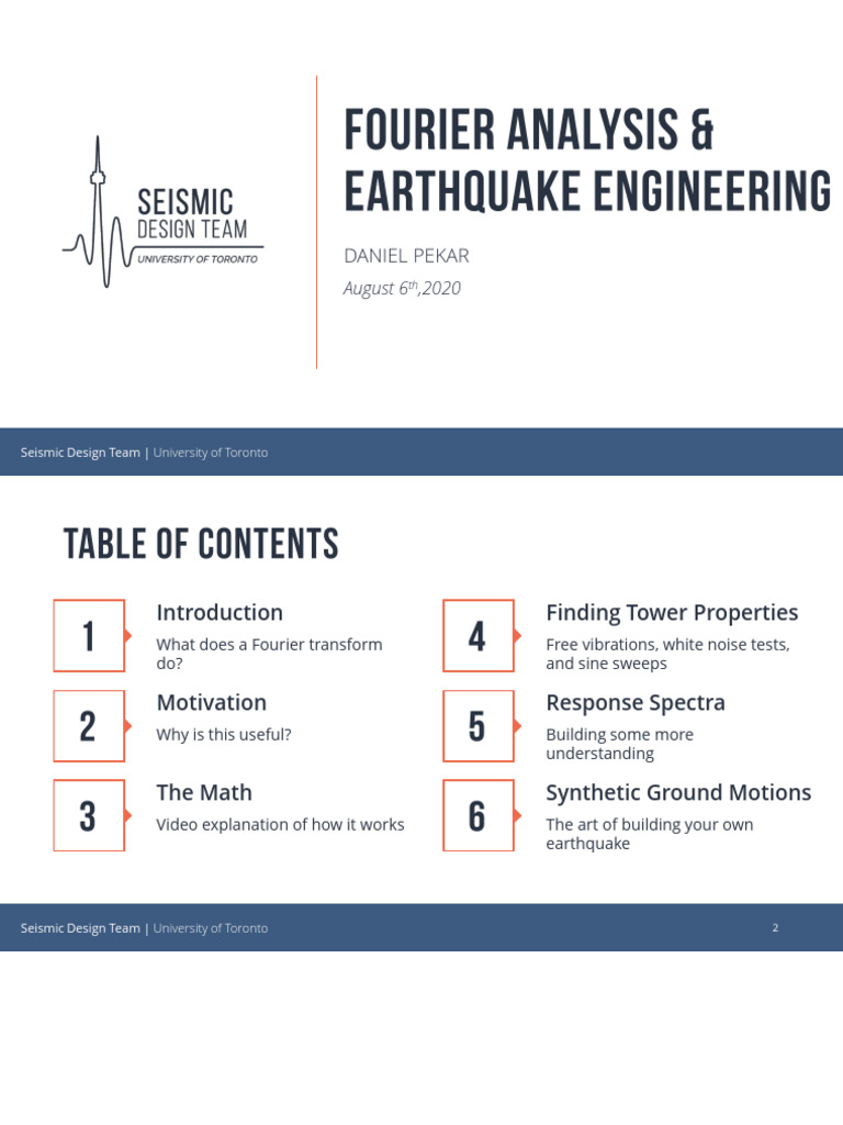 Session #11 - Engineering Math (Fourier Analysis) | PDF | Seismology | Fourier Transform