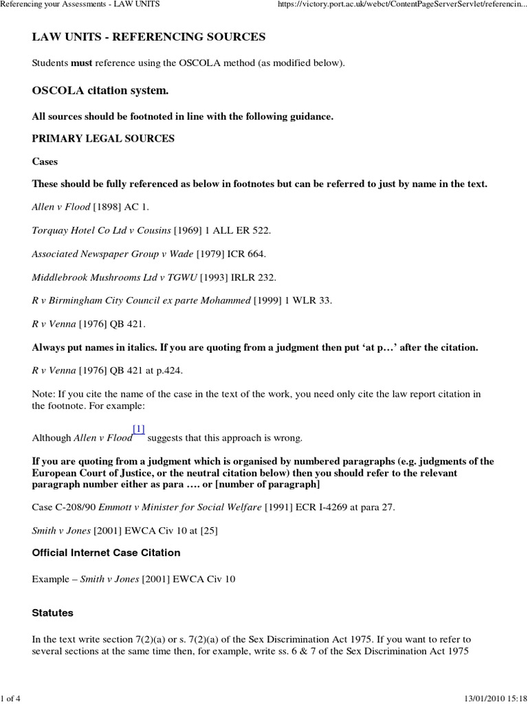 Referencing | Download Free PDF | Citation | Case Citation