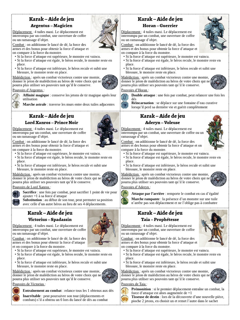 Karak - Aide de Jeu | PDF
